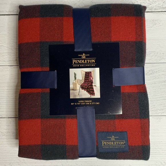 Pendleton | Bedding | Pendleton Red Rob Roy Luxe Buffalo Throw 5x70 ...
